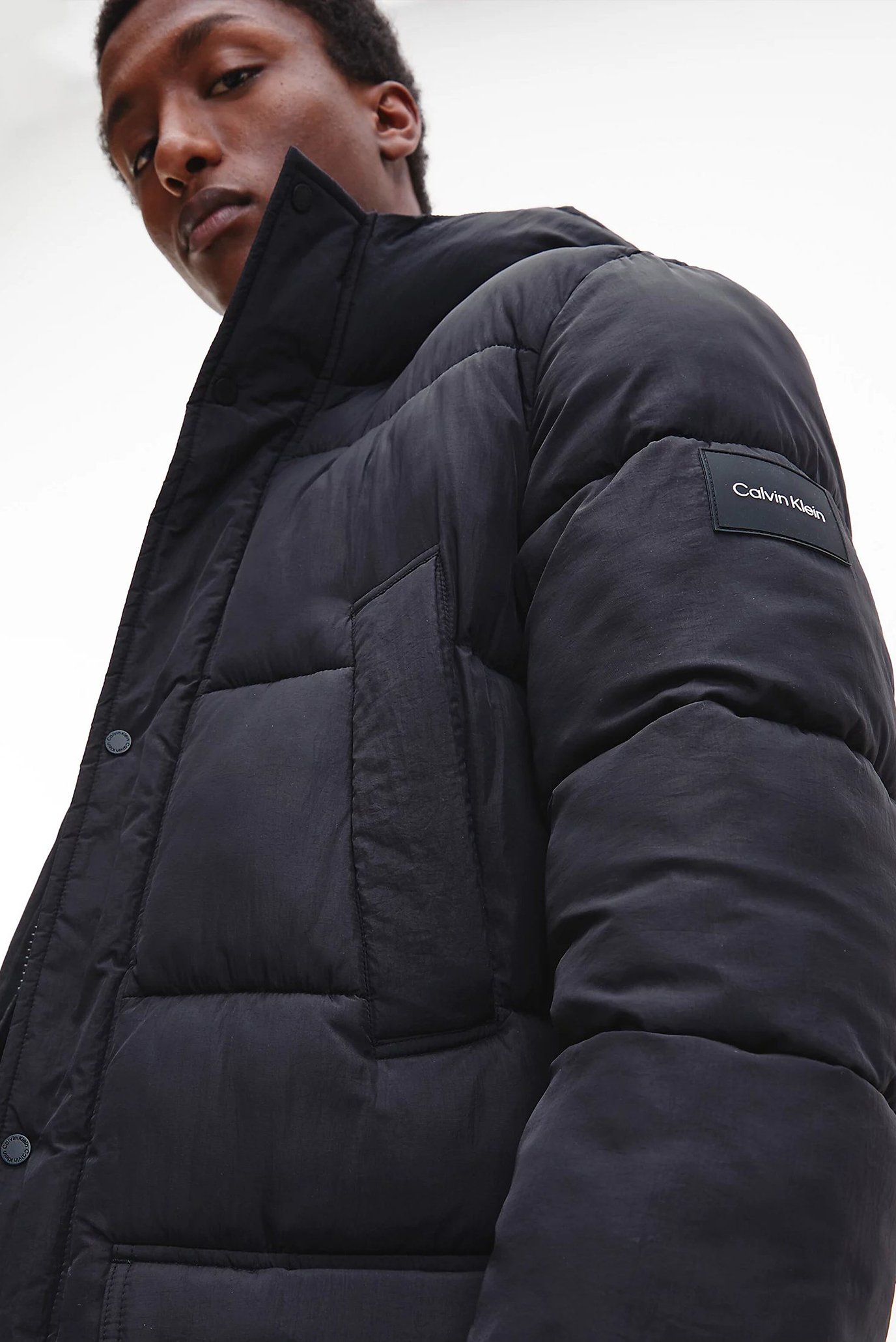 Мужская черная куртка CRINKLE NYLON LONGLENGTH PUFFER Calvin Klein ...