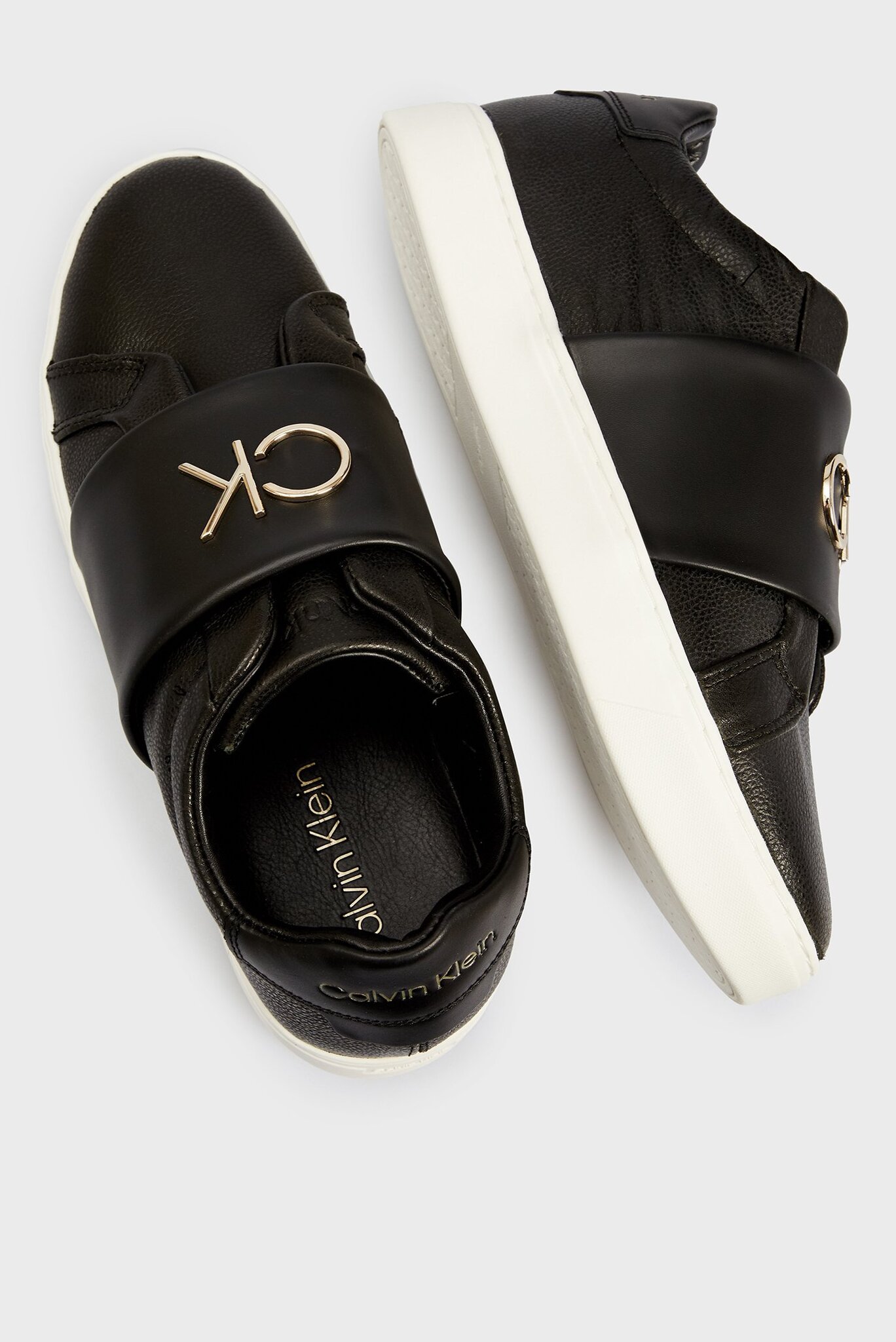 Женские черные кожаные слипоны CUPSOLE SLIP Calvin Klein HW0HW00780 ...
