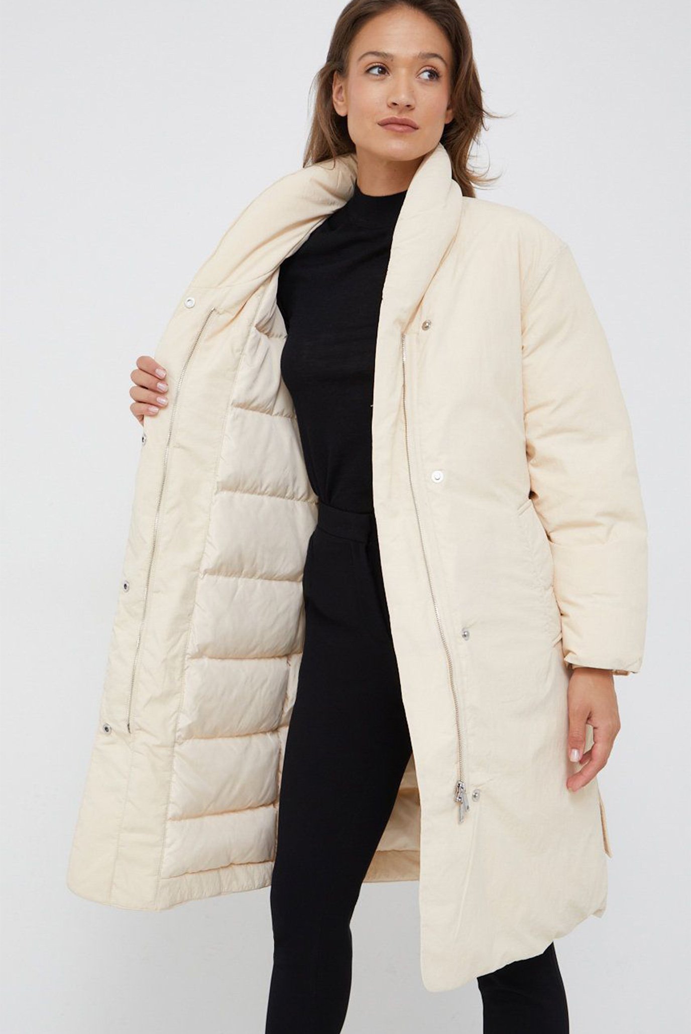 Женский бежевый пуховик RECYCLED DOWN WRAP PUFFER Calvin Klein ...
