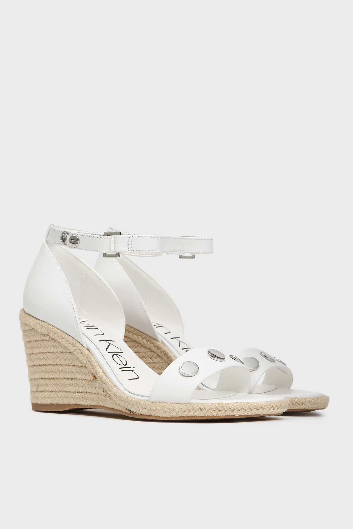 Женские белые кожаные босоножки BRETTE NAPPA Calvin Klein E8890 — FR Group